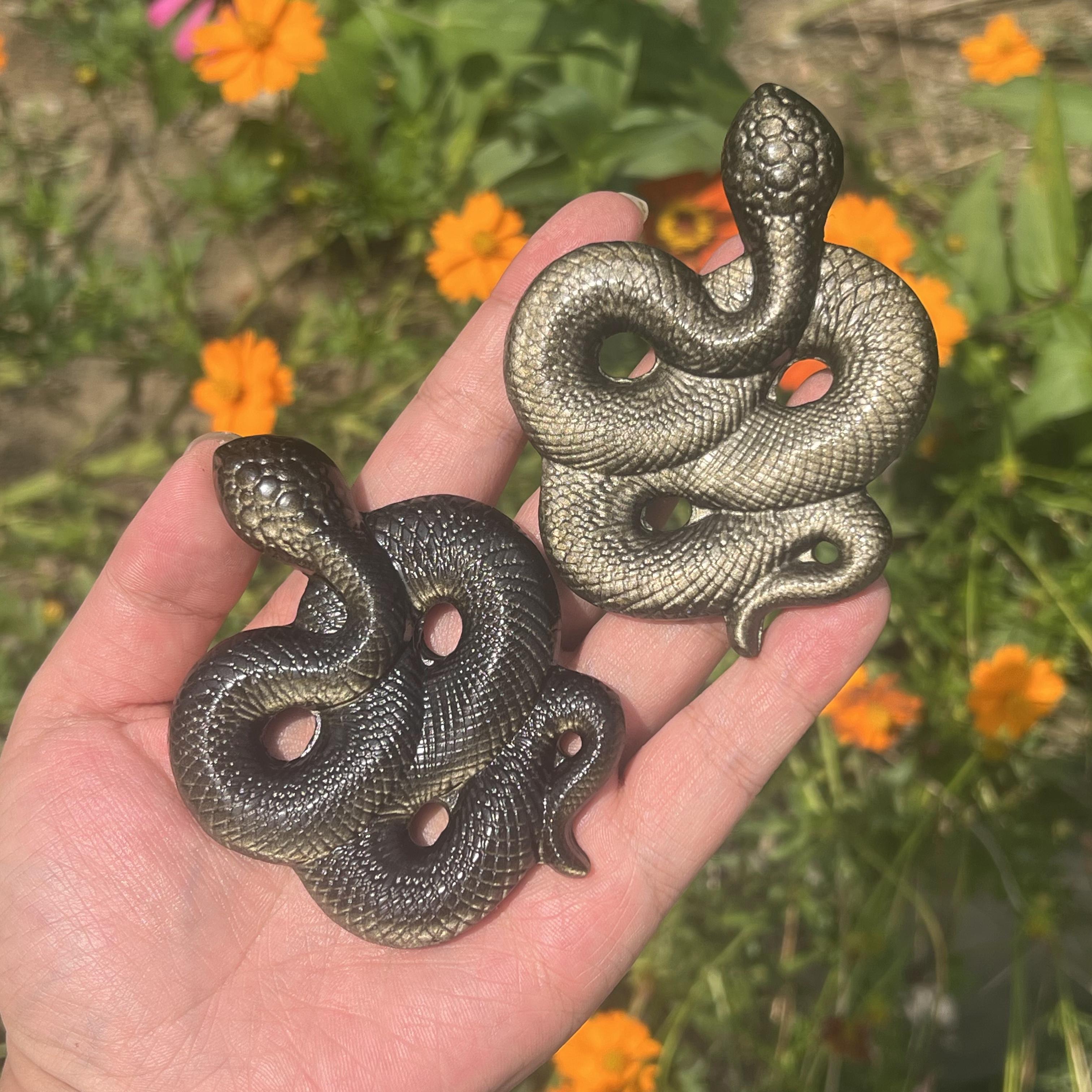 Golden/Silver Obsidian Snake Slice – KiKi Crystal