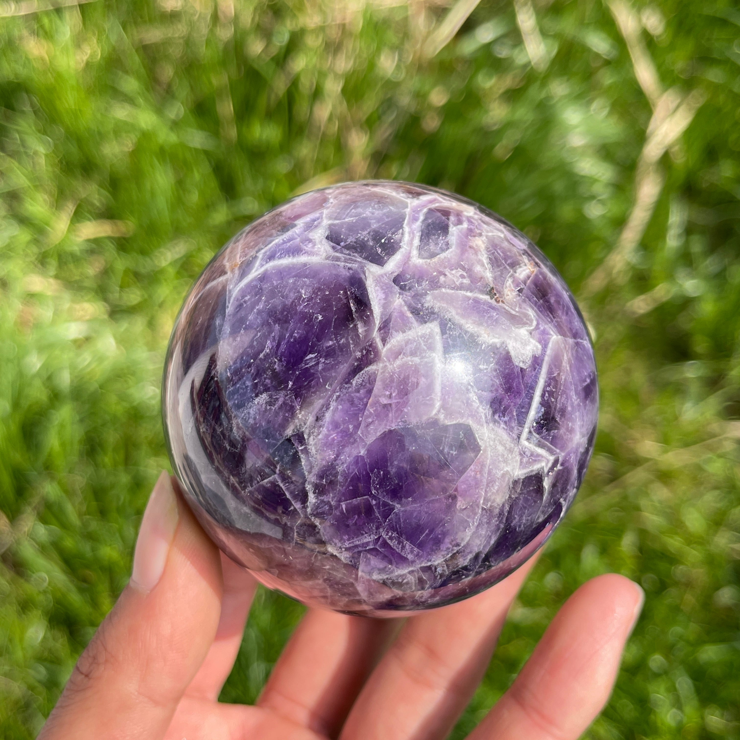 Imperfect,Natural Crystal Dream Amethyst Sphere – KiKi Crystal
