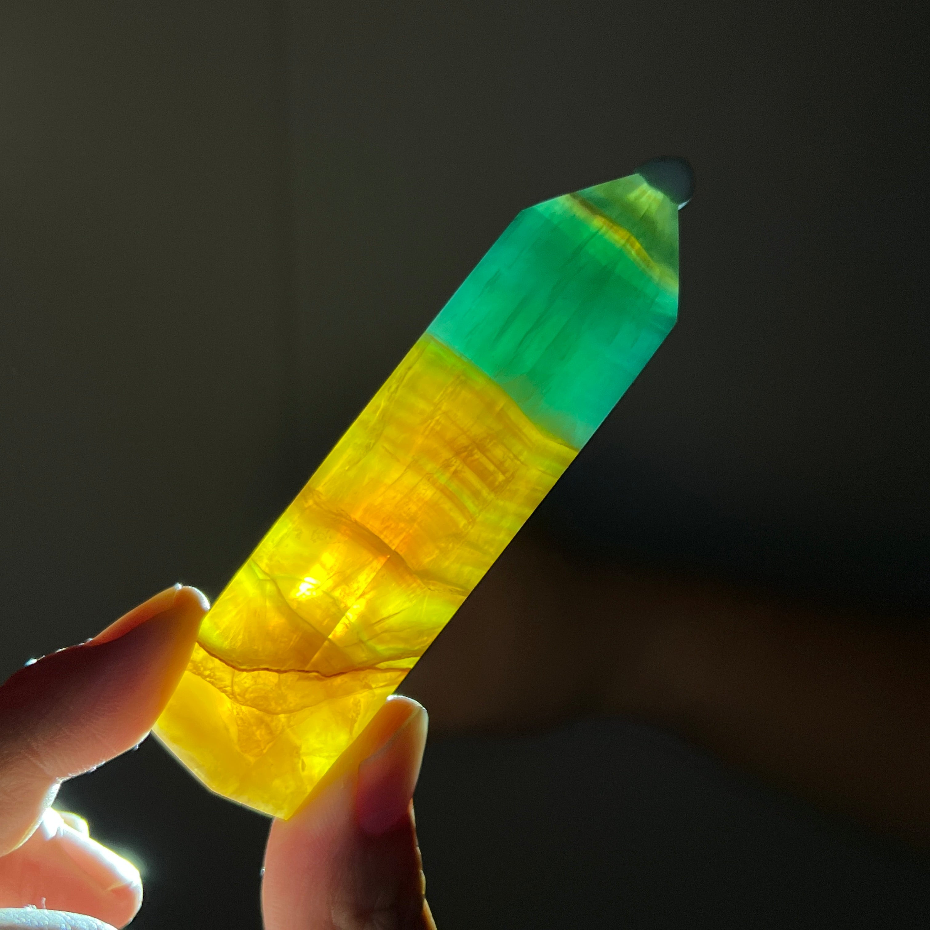 Mango Fluorite Point – KiKi Crystal